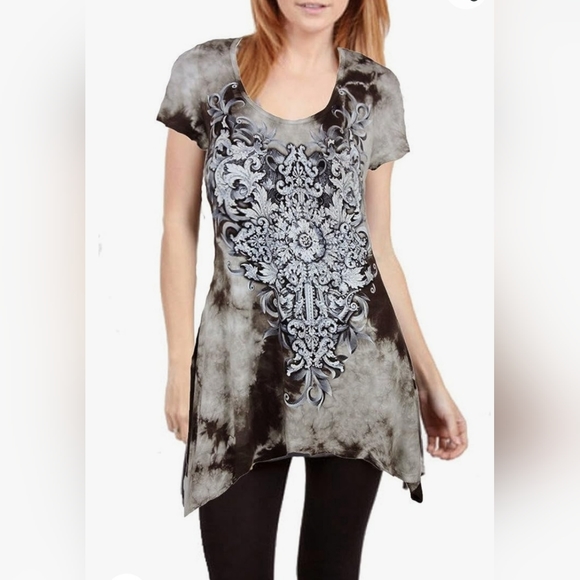 Vocal | Dresses | Vocal Made In Usa Shark Bite Graphic Tie Dye Mini ...